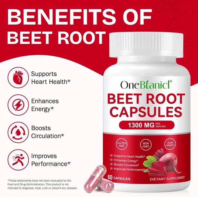 BEET ROOT CAPSULES for Natural Energy & Endurance Support,Beetroot ...