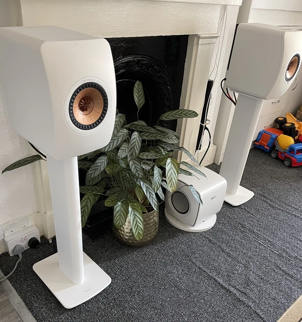 KEF LS50 WIRELESS II Speakers + Kef KC62 Subwoofer + Kef S2 Floor ...