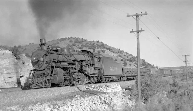 AT&SF SANTA FE Railroad locomotive engine No. 3230 type 2-8-2 OLD TRAIN ...