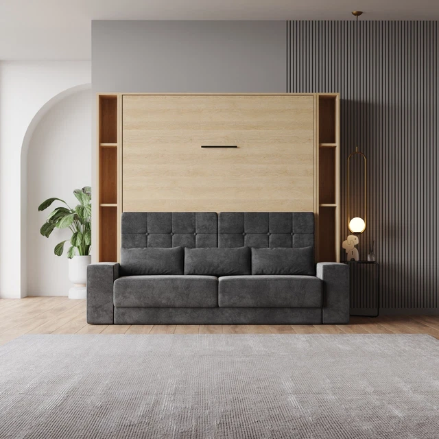 SMARTBETT SCHRANKBETT Set M1 160x200 + 2 Standregale inkl.LED mit SOFA EUR 3.662,95 - PicClick DE