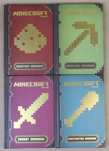 MOJANG MINECRAFT HANDBOOK Set-4 Books ESSENTIAL, COMBAT, REDSTONE ...