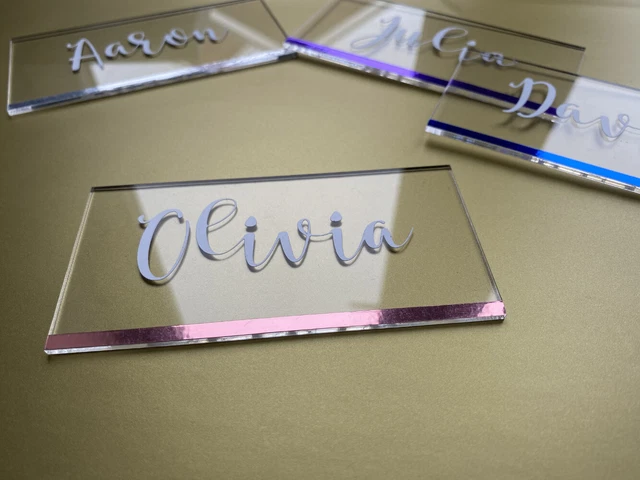 ACRYLIC PLACE NAMES table custom name tags cards wedding birthday event ...