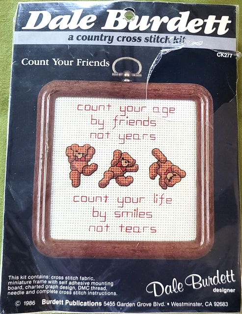 DALE BURDETT COUNTED Cross Stitch Kit Count Your Friends CK277 New ...