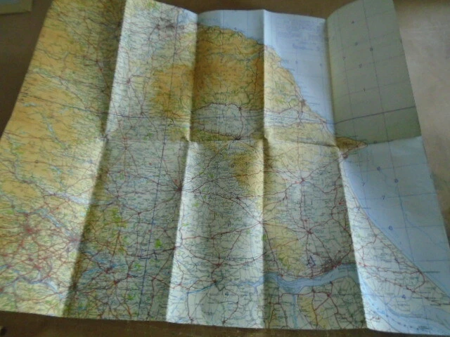 VINTAGE WW2 WAR map Middlesborough Cloth back owned by Brigadier HG ...