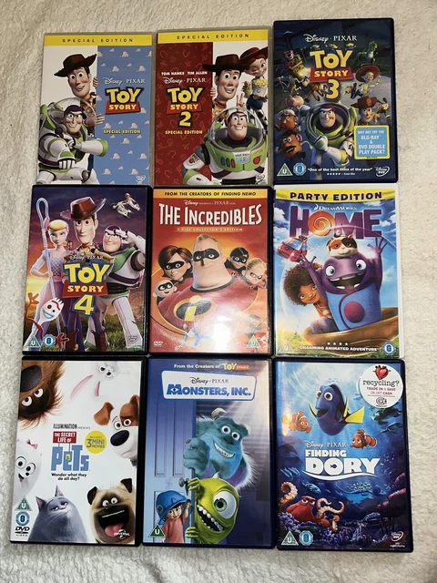 DISNEY PIXAR CHILDRENS DVD Bundle X 9 Animated Classics Family Free ...