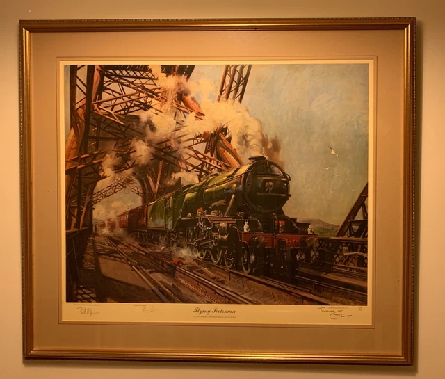 “FLYING SCOTSMAN” TERENCE Cuneo Signed Framed Train Painting Print - Rare Copy £250.00 - PicClick UK