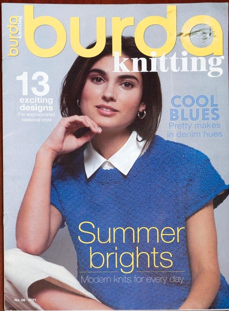 BURDA KNITTING PATTERN Magazine Issue 6 2021 Summer 13 Designs Boho Summer Knits £4.24 - PicClick UK