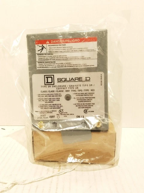 SQUARE-D TYPE 3R Enclosure Class 9991-Type KE3 with Switch 2510K01 £46. ...