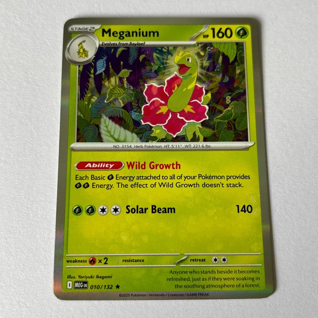 MEGANIUM 010/132 POKEMON Card TCG Mega Evolution Set Nearmint/Mint Holo ...
