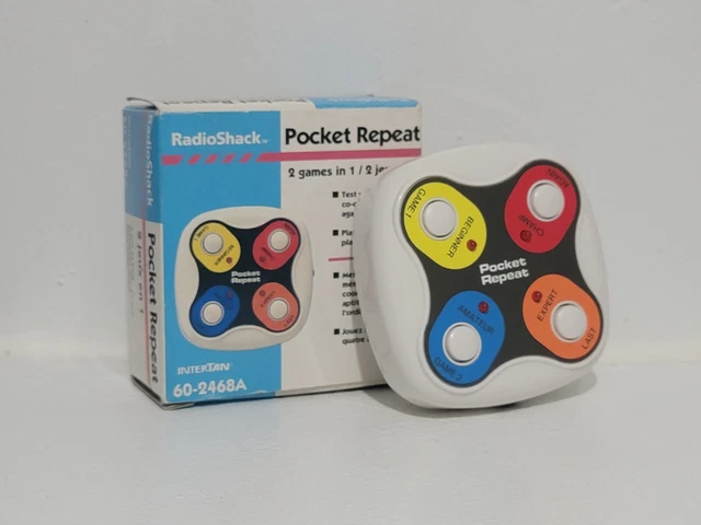 VINTAGE RADIO SHACK Electronic Pocket Repeat Handheld Game 2 Games In 1 ...