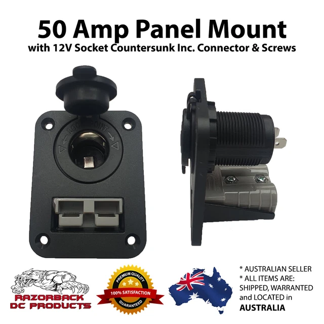 50 AMP ANDERSON Plug & 12V Socket Flush Mount Inc . 50A Connector ...