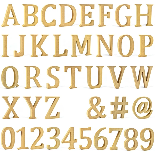 LARGE MDF LETTERS NUMBERS SYMBOLS Freestanding Wooden Names 20mm Thick ...