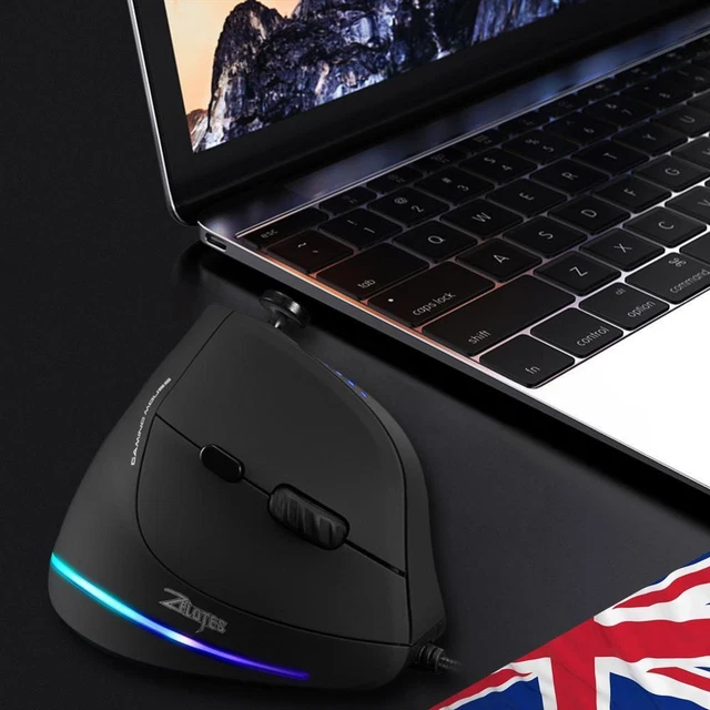 11 BUTTONS 10000DPI Adjustable Vertical Mouse RGB Optical Ergonomic ...