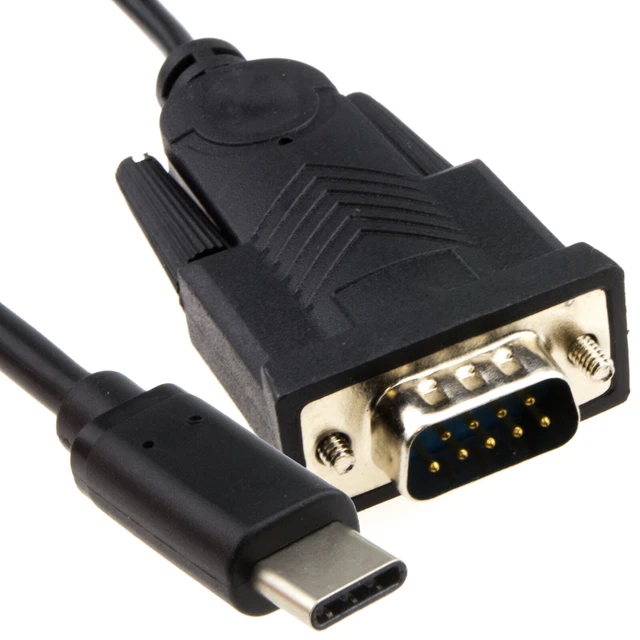 USB TYP C auf DB9 9 Pin RS-232 serielle Verbindung für Com Port FT23R Chip 1m/2m EUR 16,11 ...