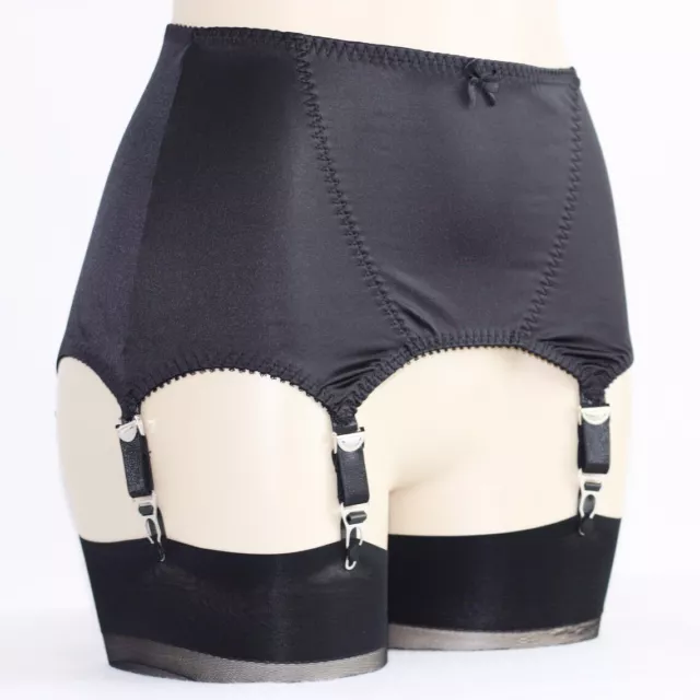 Damen Vintage Girdle Garterbelt Satin Mieder Hüfthalter Strumpfhalter 6