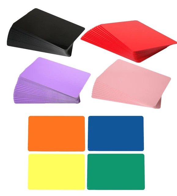 COLOURED PVC PLASTIC ID Cards CR80 760 Micron - Pack of 100 - Choose ...