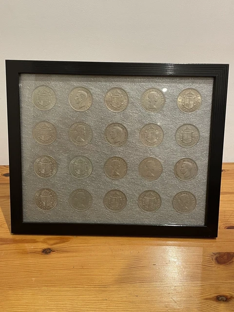 PRE DECIMAL COIN Display Frame For Half Crown 20 Slots Collection Rare ...
