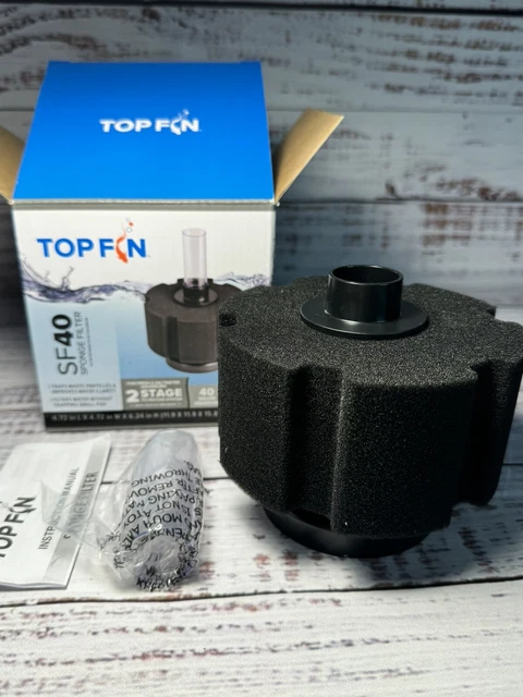 TOP FIN SF40 Aquarium Bio Replacement Sponge Filter For 40 Gallon Fish ...