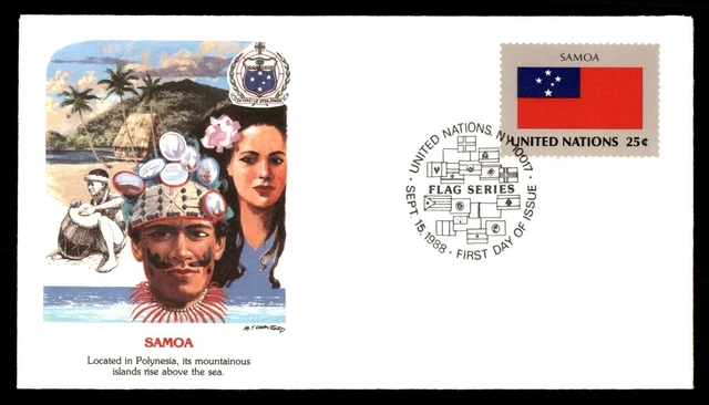 MAYFAIRSTAMPS UNITED NATIONS FDC 1988 Flag of Samoa First Day Cover aaw ...