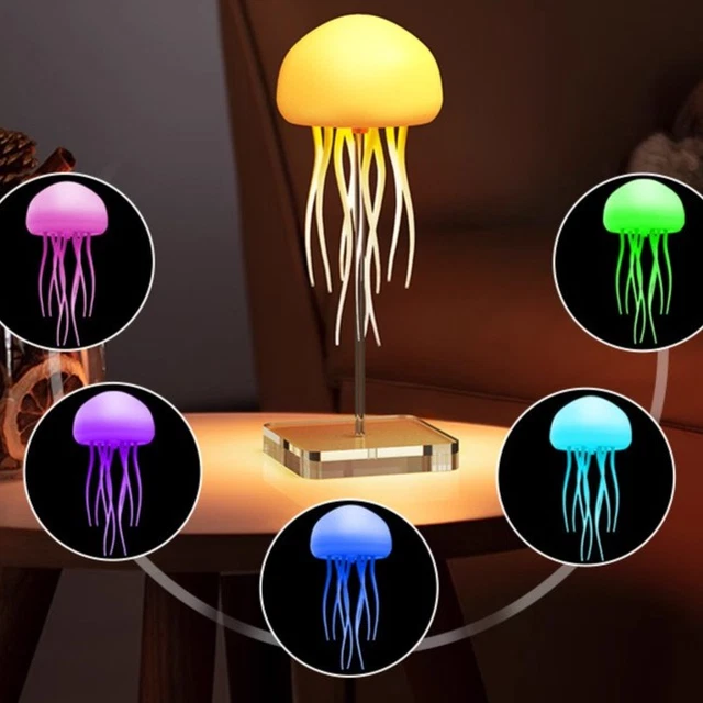 JELLYFISH RGB SOUND Control Night Light Rechargeable Bedside Lamp ...
