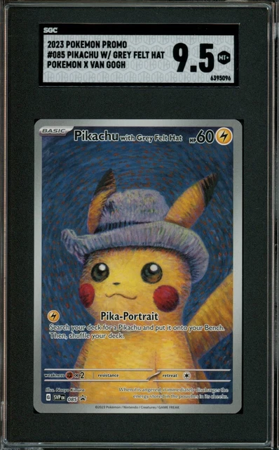 SGC 9.5 MINT+ Pokemon Pikachu with Grey Felt Hat Van Gogh SVP085 2023 ...