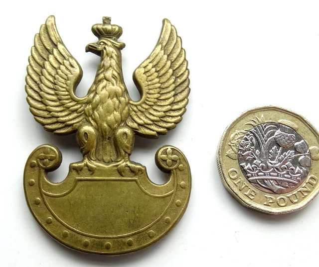 WWII POLISH ARMY Brass Eagle Cap Badge / Screw Back Original Poland £ ...
