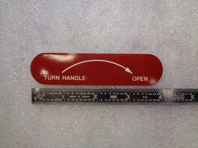 CESSNA CITATION AIRCRAFT "Turn Handle Open" Placard Decal 4919057-5 EUR ...