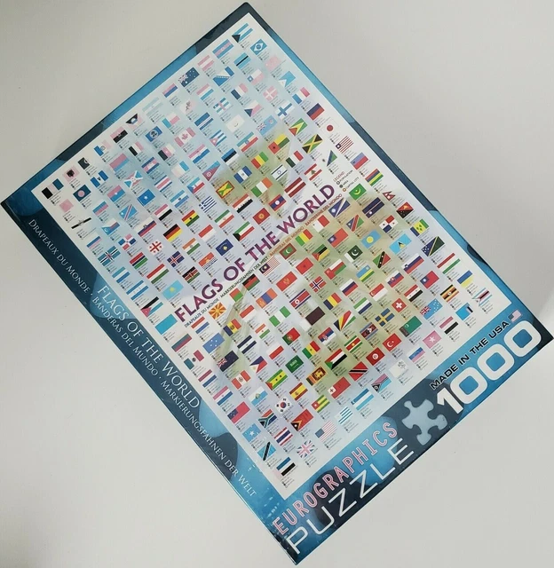 FLAGS OF THE World Jigsaw Puzzle Eurographics 1000 Pcs NEW - COVER SUN ...