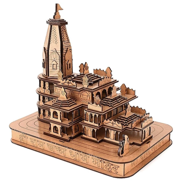 RAM MANDIR AYODHYA 3D Model Wooden Temple with Light £61.78 - PicClick UK