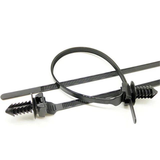 50X NYLON PUSH Clips Wire Tie Released Zip Straps Car Pipe Cable ...