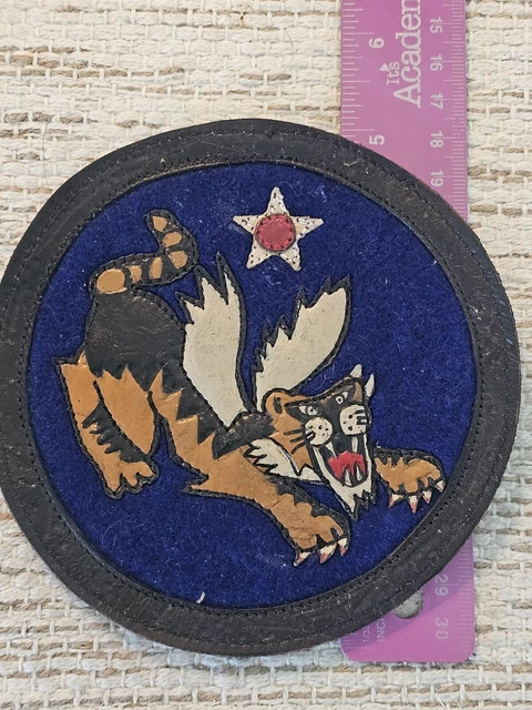 WWII US ARMY Air Corps 23rd Fighter Group Chinese Made 5" Leather Patch ...