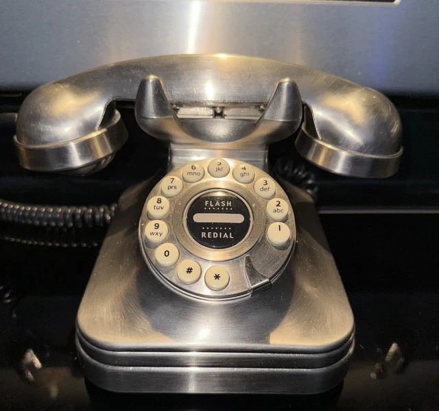 VINTAGE GRAND PHONE Corded Push Button With Flash Redial Brushed ...