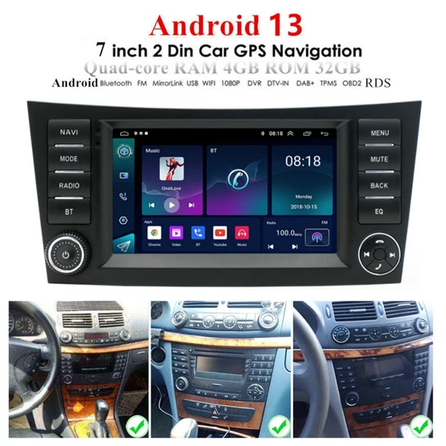 7'' CAR ANDROID 13 Stereo Radio GPS For Benz W211 W219 W463 W209 ...