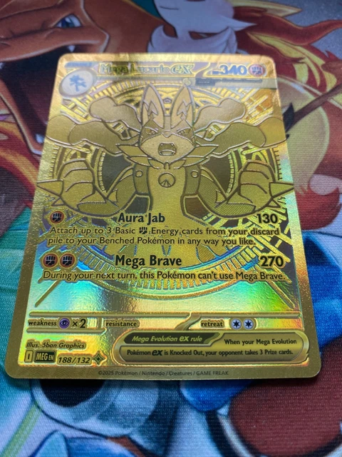 MEGA LUCARIO EX - Mega Evolution 188/132 - English - Gold Rare ...