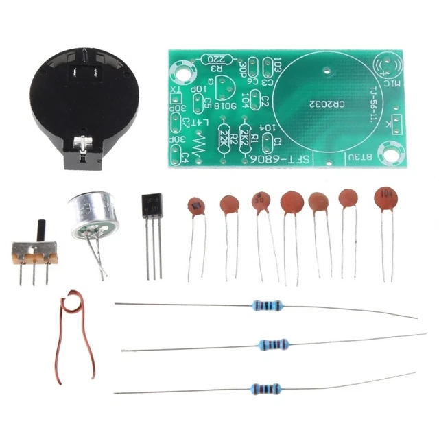 SIMPLE DIY FM Microphone Parts Electronic Training Kit Hot $15.81 ...