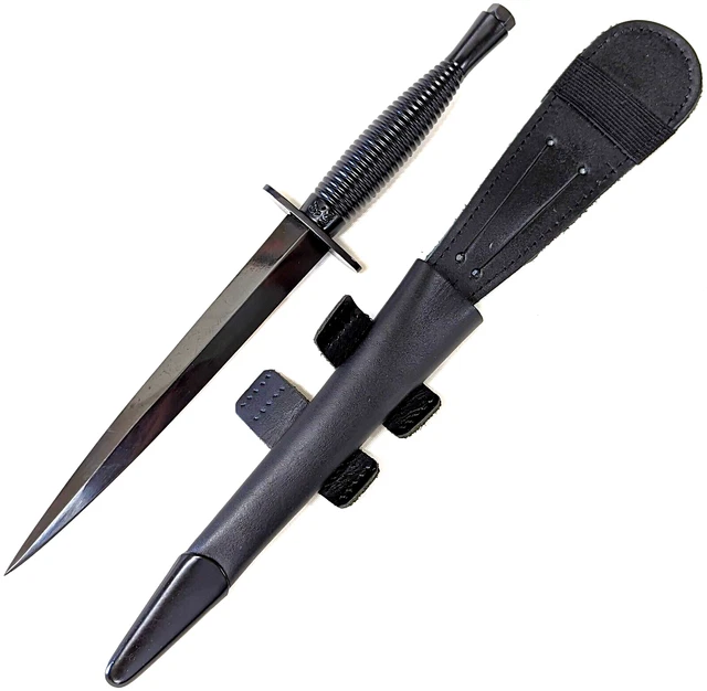 AUSTRALIAN ARMY COMMANDO dagger with leather sheath UK Nowill Sheffield ...