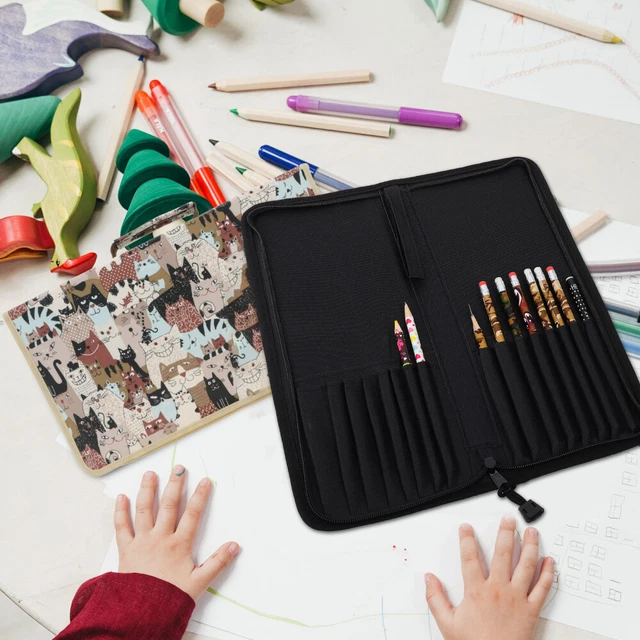 DRAWING PENCIL STORAGE Pouch Paint Brush Holder Zipped Bag Pouches ...