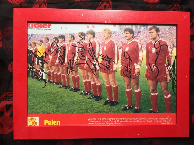 12 AUTOGRAMME NATIONALTEAM POLEN WM 1986! Verstorbene! Ostrowski/Boniek ...