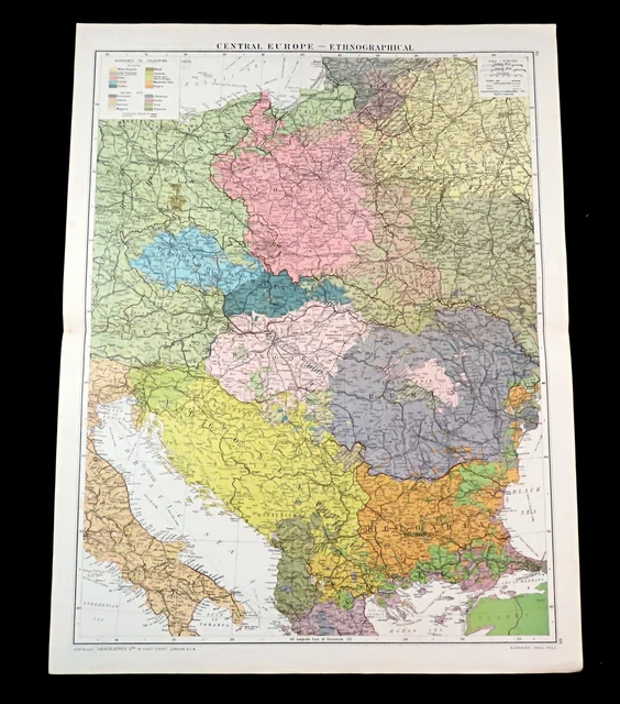 RAILWAY MAP OF Europe European Rail Network Routes Post WW1 Antique ...