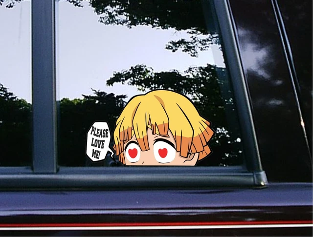 ZENITSU PLEASE LOVE Me Peeking Car Decals Anime Demon Slayer Vinyl ...
