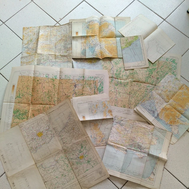 AERONAUTICAL CHARTS ICAO GSGS 1950s European Military Maps Conical ...