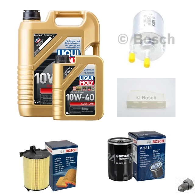BOSCH INSPECTION SET 6L Liqui Moly Bon Fonctionnement 10W-40 pour VW Audi ,Golf EUR 135,49 ...