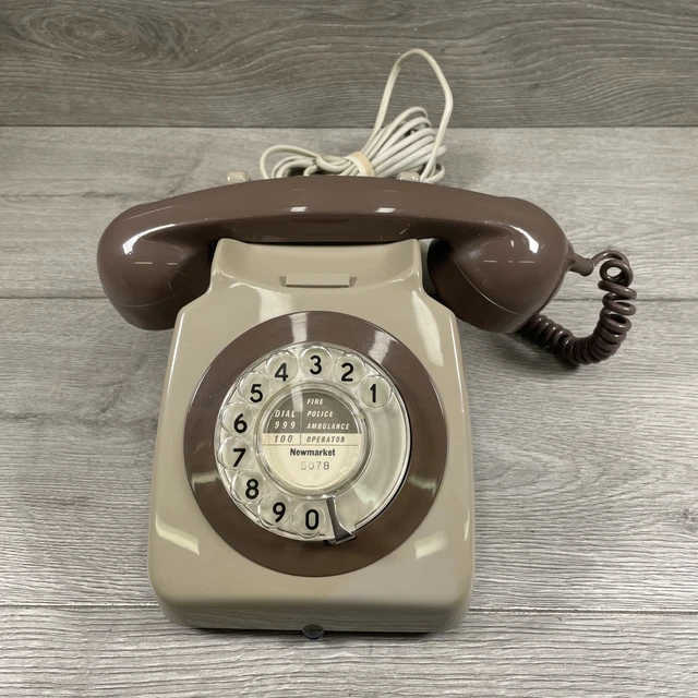 VINTAGE 1970S GPO BT Rotary Dial Two Tone Brown Telephone Retro Tested ...