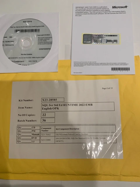 MICROSOFT SQL SERVER 2022 Standard with 24 Core License, unlimited User ...