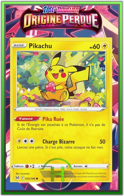 PIKACHU - EB11: Lost Origin - 052/196 - New French Pokemon Card £3.04 ...