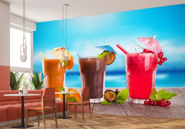 3D FRUIT JUICE K3312 Wallpaper Mural Self-adhesive Removable Sticker ...