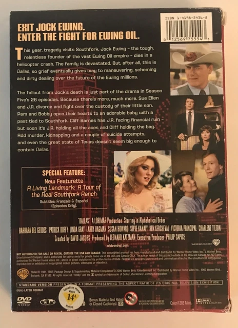 DALLAS THE COMPLETE Fifth Season DVD 1981 TV J R Ewing 5-Discs Larry ...