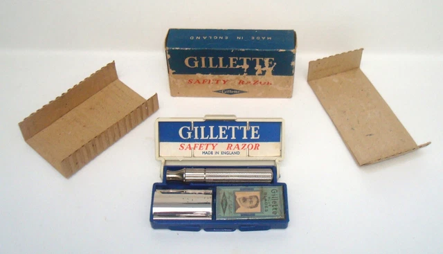 RARE VINTAGE GILLETTE TECH #27 SET SAFETY RAZOR w/case OLD STOCK 1948 ...
