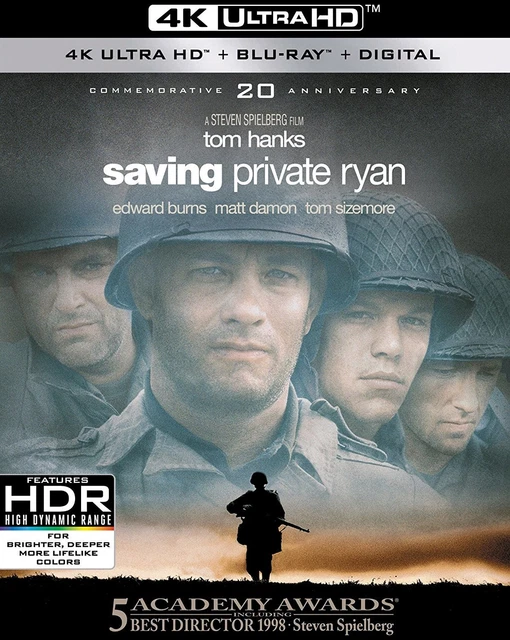 SAVING PRIVATE RYAN (4K UHD Blu-ray) Tom Hanks Tom Brown Tom Sizemore ...