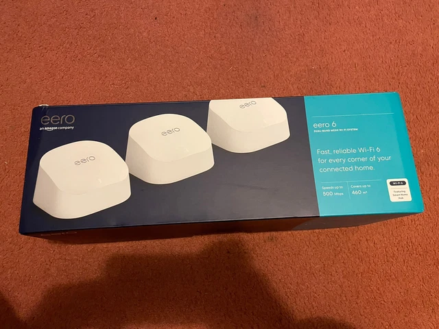 AMAZON EERO 6 dual-band mesh Wi-Fi 6 sistema confezione da 3 | con 1 ... AMAZON EERO 6 dual-band mesh Wi-Fi 6 sistema confezione da 3 | con 1 ...